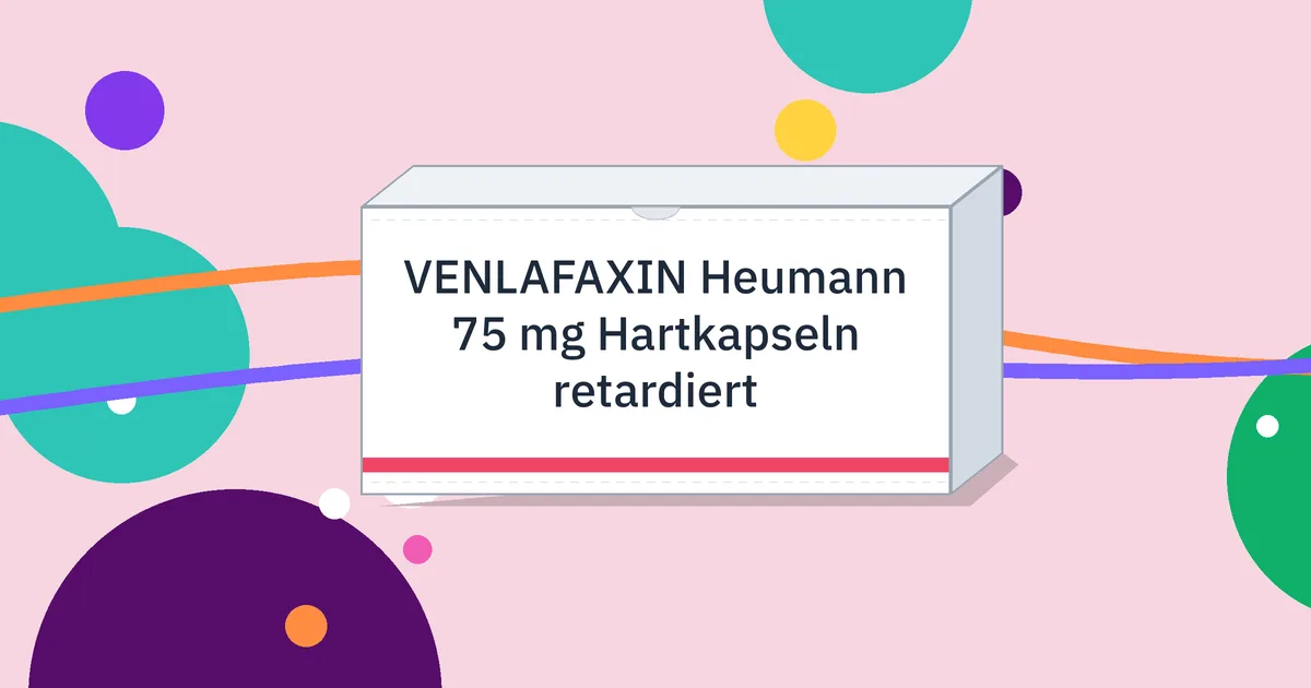 Symbolbild: Packung mit der Aufschrift VENLAFAXIN Heumann 75 mg Hartkapseln retardiert (PZN 01918266) – Verfügbarkeit und Bezug in Apotheken in Frankfurt am Main