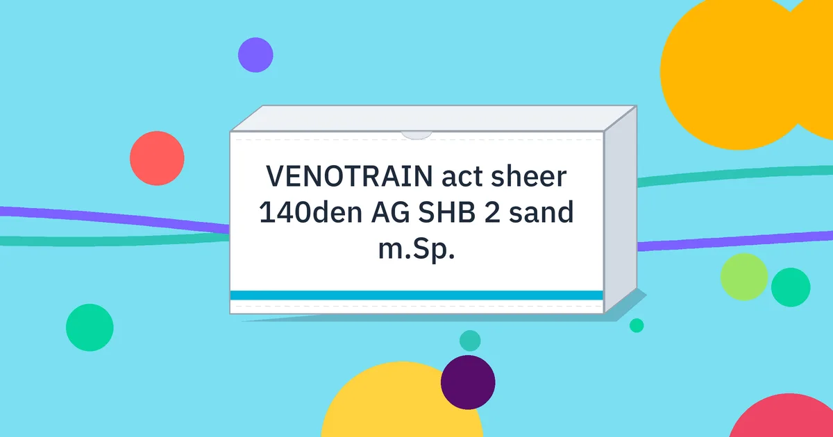 Symbolbild: Packung mit der Aufschrift VENOTRAIN act sheer 140den AG SHB 2 sand m.Sp. (PZN 16208576) – Verfügbarkeit und Bezug in Apotheken in Frankfurt am Main