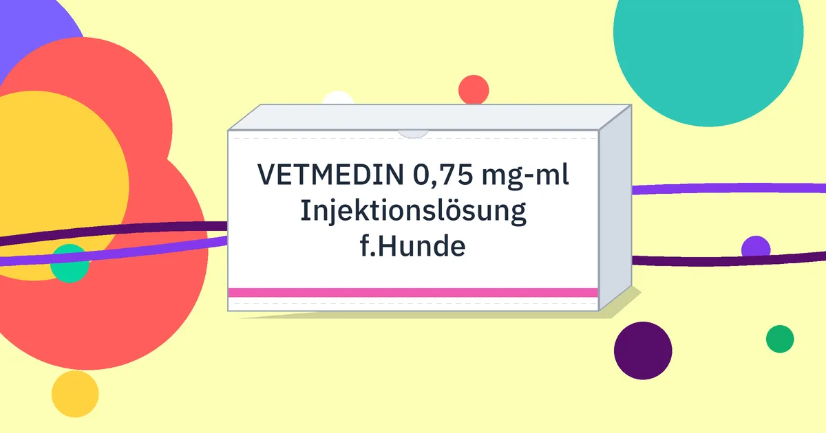 Symbolbild: Packung mit der Aufschrift VETMEDIN 0,75 mg-ml Injektionslösung f.Hunde (PZN 10114006) – Verfügbarkeit und Bezug in Apotheken in Frankfurt am Main