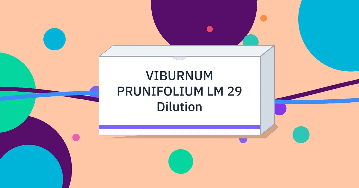 Symbolbild: Packung mit der Aufschrift VIBURNUM PRUNIFOLIUM LM 29 Dilution (PZN 13272177) – Verfügbarkeit und Bezug in Apotheken in Frankfurt am Main