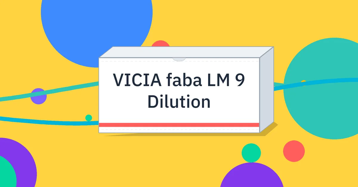 Symbolbild: Packung mit der Aufschrift VICIA faba LM 9 Dilution (PZN 13272651) – Verfügbarkeit und Bezug in Apotheken in Frankfurt am Main