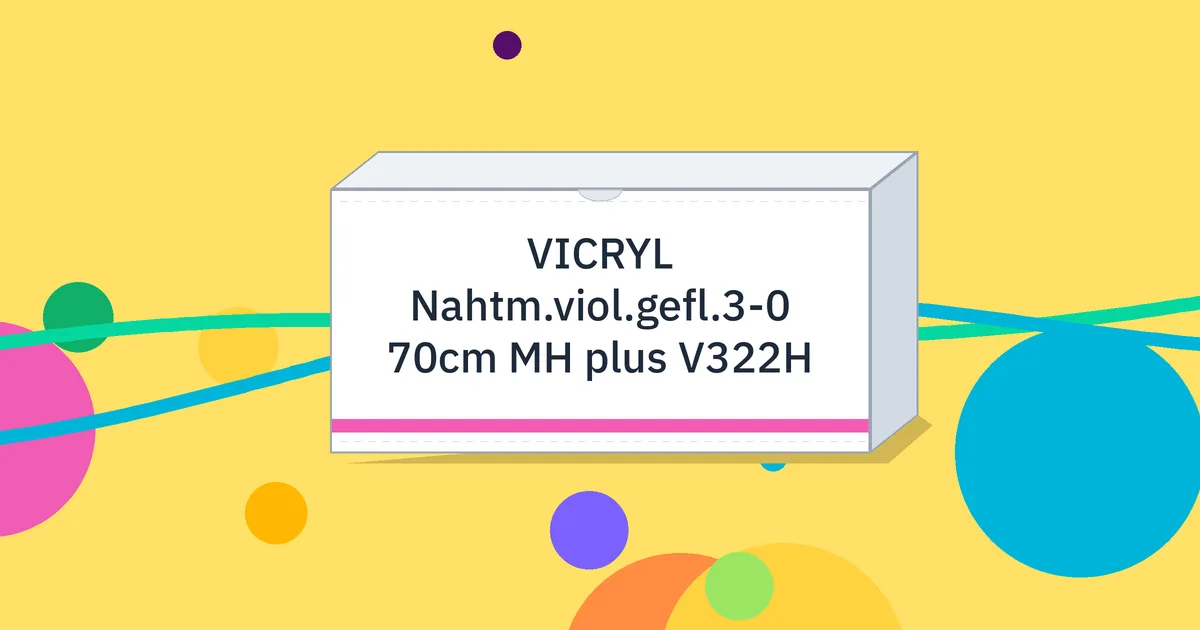 Symbolbild: Packung mit der Aufschrift VICRYL Nahtm.viol.gefl.3-0 70cm MH plus V322H (PZN 16392864) – Verfügbarkeit und Bezug in Apotheken in Frankfurt am Main