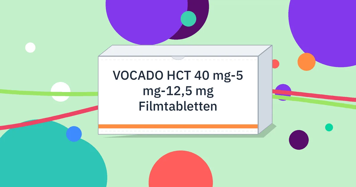 Symbolbild: Packung mit der Aufschrift VOCADO HCT 40 mg-5 mg-12,5 mg Filmtabletten (PZN 07381873) – Verfügbarkeit und Bezug in Apotheken in Frankfurt am Main