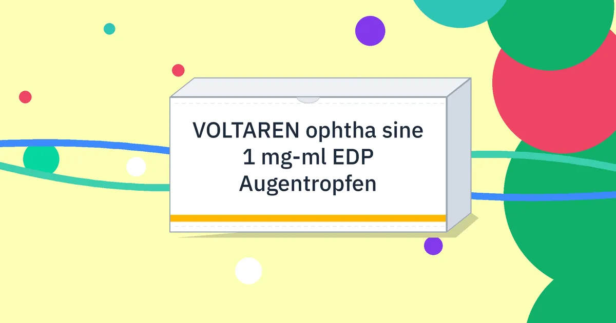 Symbolbild: Packung mit der Aufschrift VOLTAREN ophtha sine 1 mg-ml EDP Augentropfen (PZN 15258767) – Verfügbarkeit und Bezug in Apotheken in Frankfurt am Main