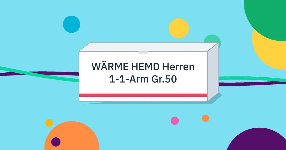 Symbolbild: Packung mit der Aufschrift WÄRME HEMD Herren 1-1-Arm Gr.50 (PZN 02445953) – Verfügbarkeit und Bezug in Apotheken in Frankfurt am Main