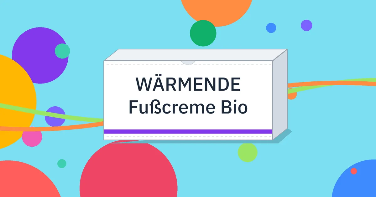 Symbolbild: Packung mit der Aufschrift WÄRMENDE Fußcreme Bio (PZN 00234063) – Verfügbarkeit und Bezug in Apotheken in Frankfurt am Main