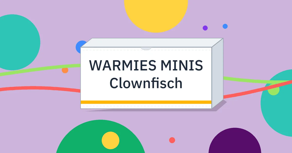 Symbolbild: Packung mit der Aufschrift WARMIES MINIS Clownfisch (PZN 11684869) – Verfügbarkeit und Bezug in Apotheken in Frankfurt am Main