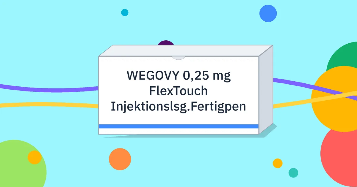 Symbolbild: Packung mit der Aufschrift WEGOVY 0,25 mg FlexTouch Injektionslsg.Fertigpen (PZN 19197643) – Verfügbarkeit und Bezug in Apotheken in Frankfurt am Main