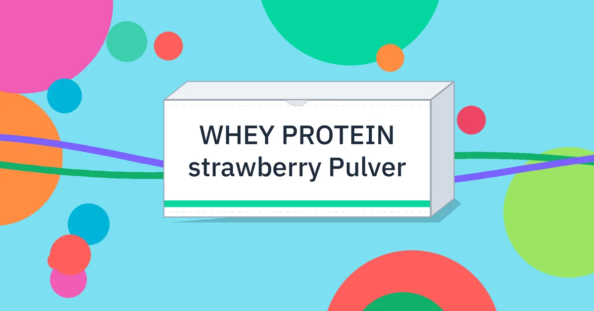 Symbolbild: Packung mit der Aufschrift WHEY PROTEIN strawberry Pulver (PZN 20279872) – Verfügbarkeit und Bezug in Apotheken in Frankfurt am Main