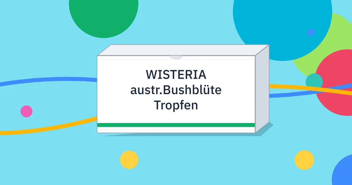 Symbolbild: Packung mit der Aufschrift WISTERIA austr.Bushblüte Tropfen (PZN 06127003) – Verfügbarkeit und Bezug in Apotheken in Frankfurt am Main