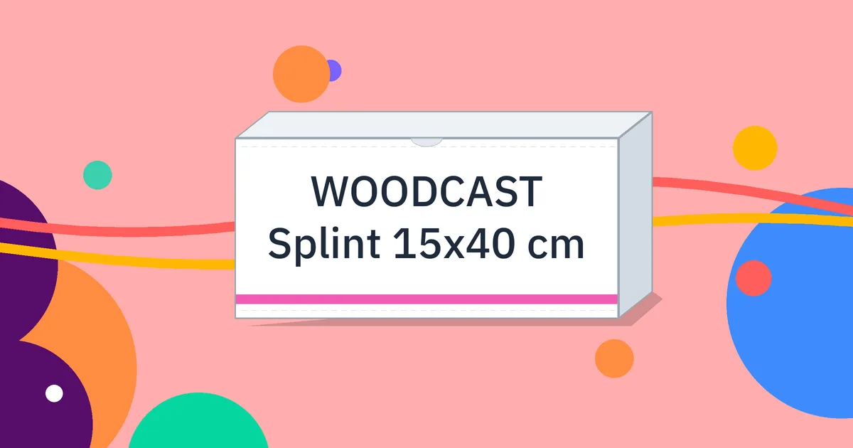 Symbolbild: Packung mit der Aufschrift WOODCAST Splint 15x40 cm (PZN 03636419) – Verfügbarkeit und Bezug in Apotheken in Frankfurt am Main