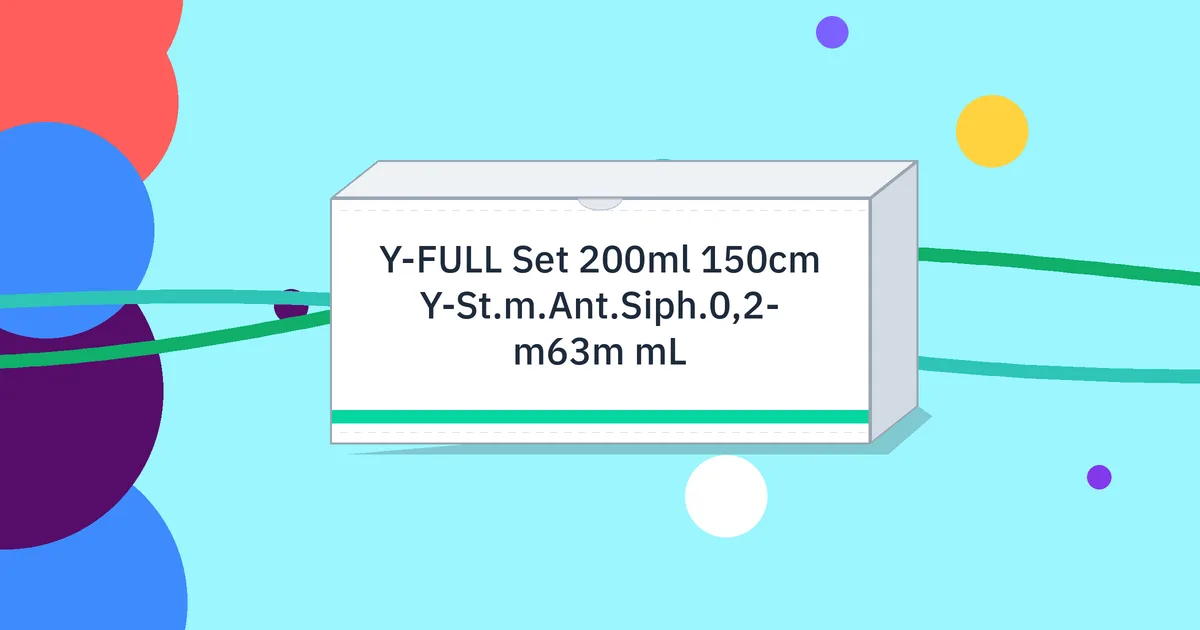 Symbolbild: Packung mit der Aufschrift Y-FULL Set 200ml 150cm Y-St.m.Ant.Siph.0,2-m63m mL (PZN 17865448) – Verfügbarkeit und Bezug in Apotheken in Frankfurt am Main
