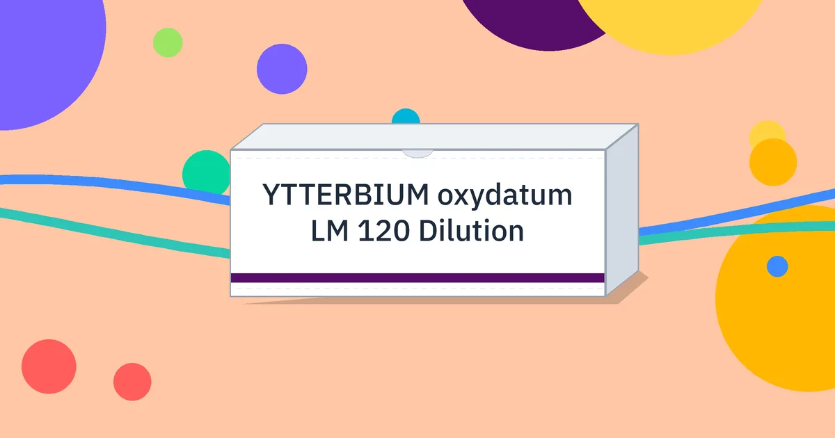 Symbolbild: Packung mit der Aufschrift YTTERBIUM oxydatum LM 120 Dilution (PZN 13287546) – Verfügbarkeit und Bezug in Apotheken in Frankfurt am Main