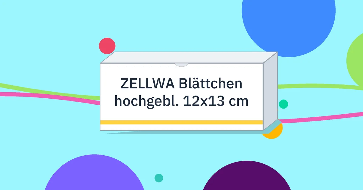 Symbolbild: Packung mit der Aufschrift ZELLWA Blättchen hochgebl. 12x13 cm (PZN 04045815) – Verfügbarkeit und Bezug in Apotheken in Frankfurt am Main