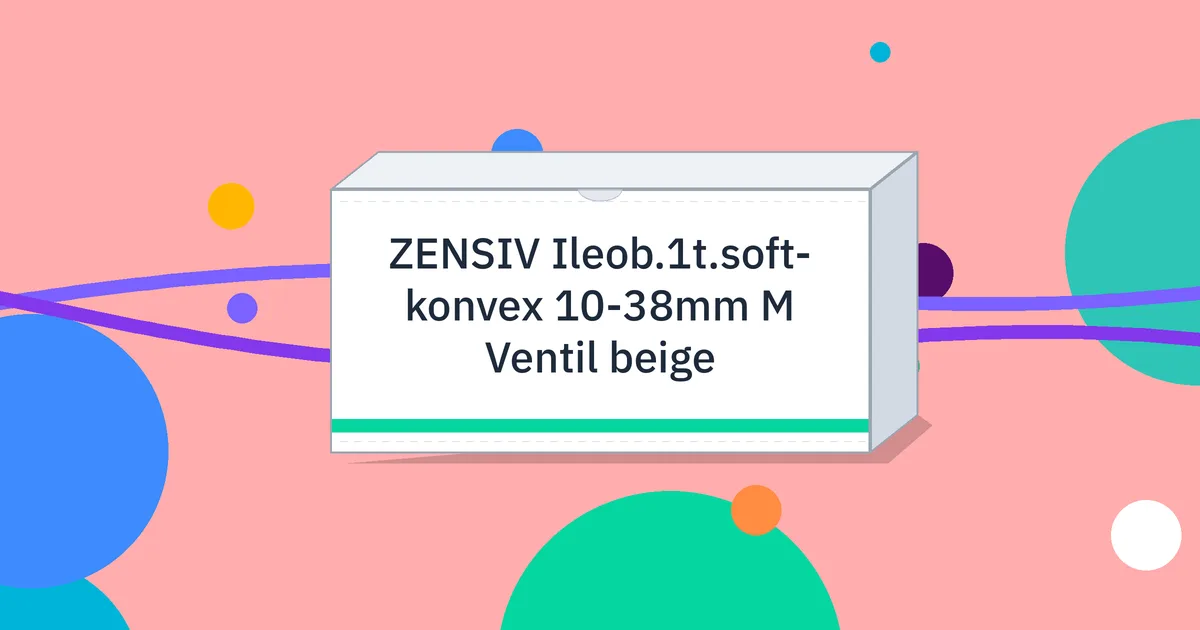 Symbolbild: Packung mit der Aufschrift ZENSIV Ileob.1t.soft-konvex 10-38mm M Ventil beige (PZN 19436734) – Verfügbarkeit und Bezug in Apotheken in Frankfurt am Main