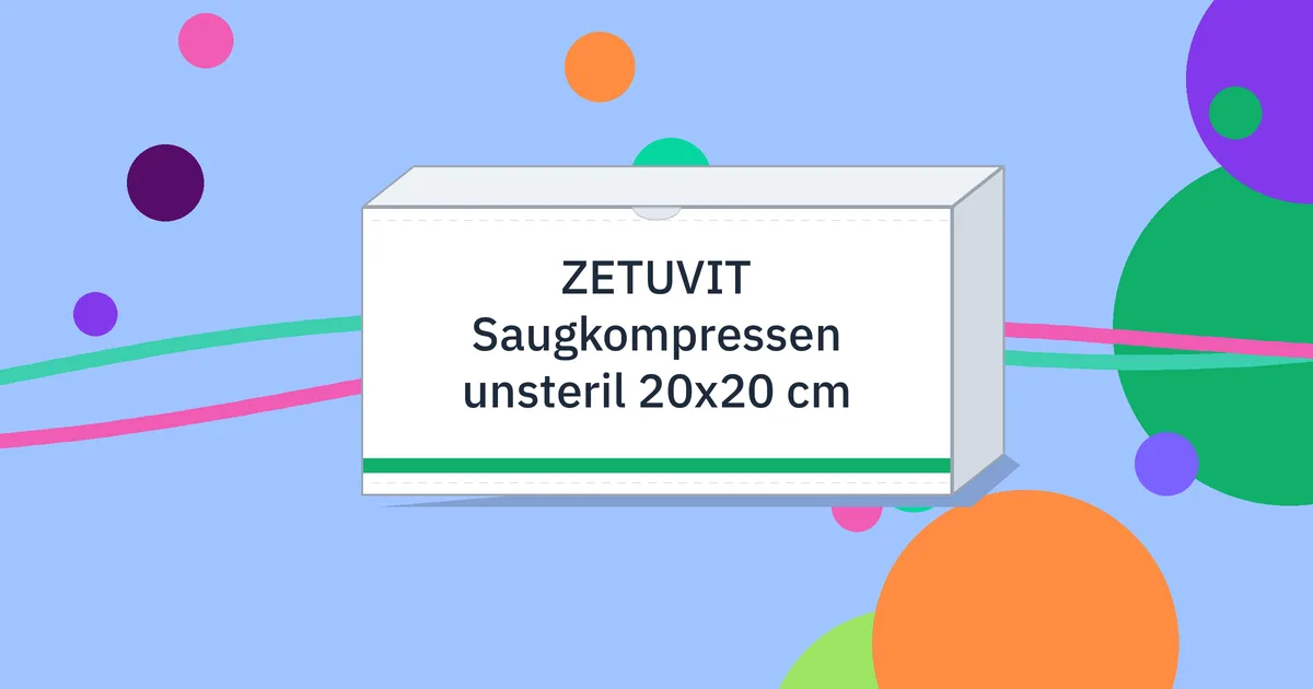 Symbolbild: Packung mit der Aufschrift ZETUVIT Saugkompressen unsteril 20x20 cm (PZN 20573956) – Verfügbarkeit und Bezug in Apotheken in Frankfurt am Main