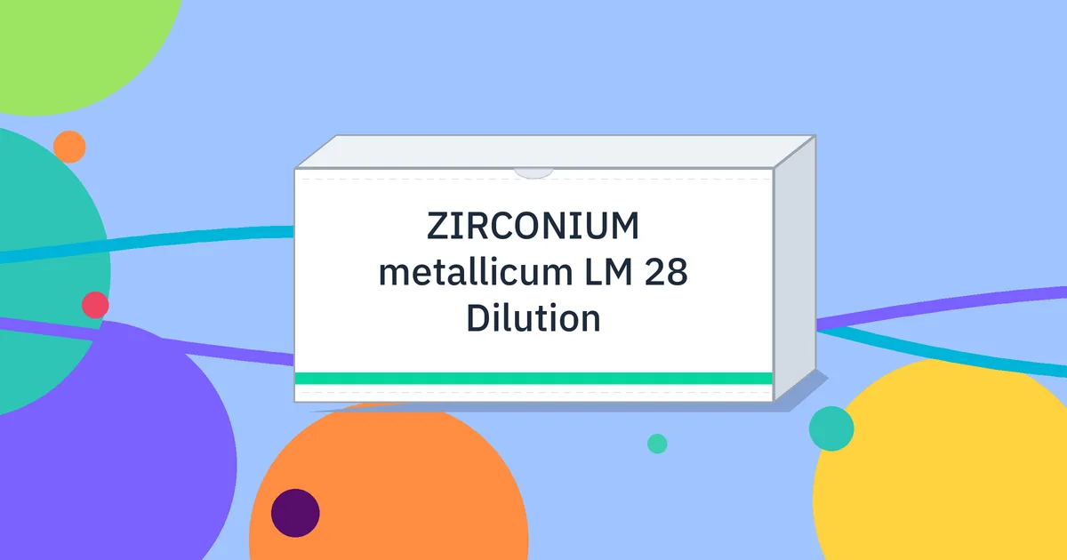 Symbolbild: Packung mit der Aufschrift ZIRCONIUM metallicum LM 28 Dilution (PZN 13303038) – Verfügbarkeit und Bezug in Apotheken in Frankfurt am Main