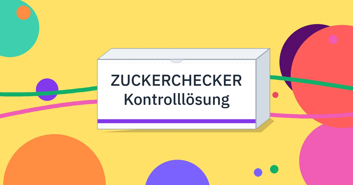 Symbolbild: Packung mit der Aufschrift ZUCKERCHECKER Kontrolllösung (PZN 09392390) – Verfügbarkeit und Bezug in Apotheken in Frankfurt am Main
