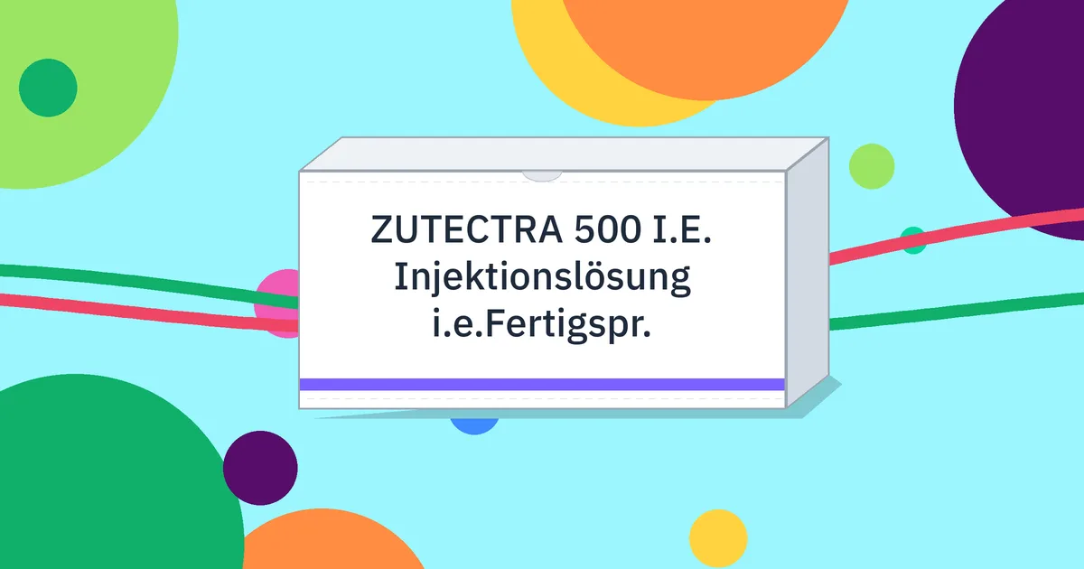 Symbolbild: Packung mit der Aufschrift ZUTECTRA 500 I.E. Injektionslösung i.e.Fertigspr. (PZN 14399454) – Verfügbarkeit und Bezug in Apotheken in Frankfurt am Main