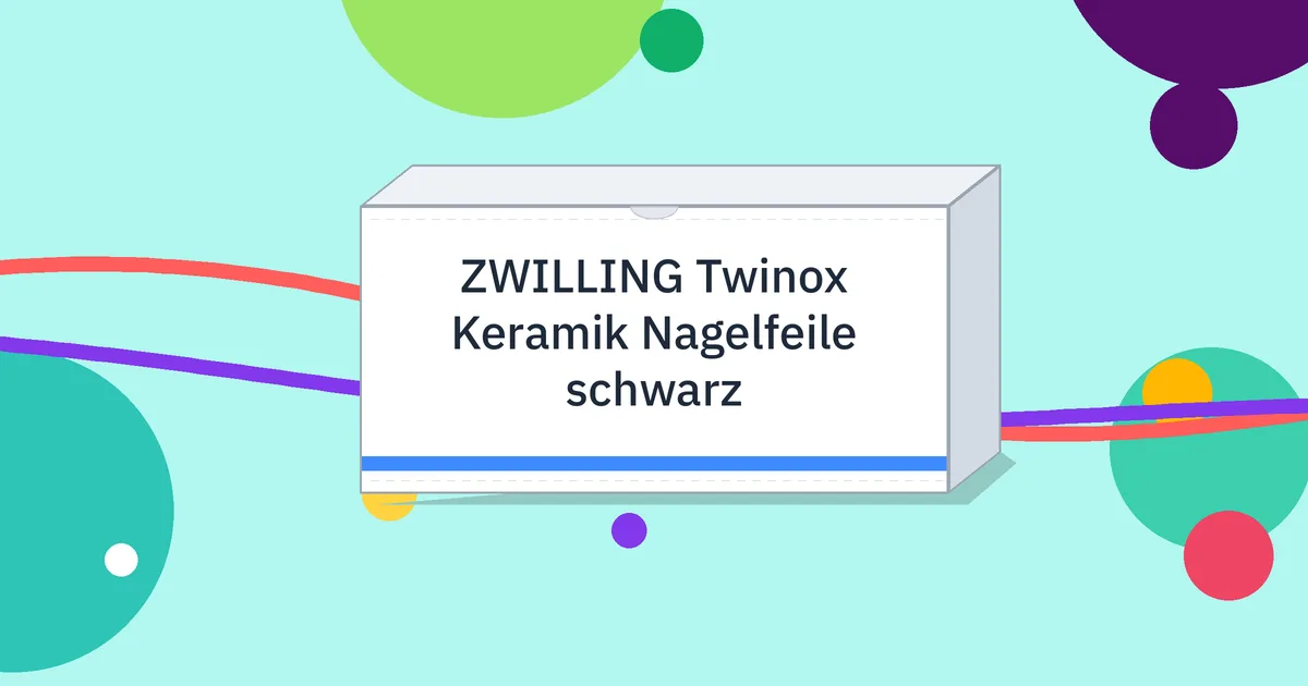 Symbolbild: Packung mit der Aufschrift ZWILLING Twinox Keramik Nagelfeile schwarz (PZN 17295614) – Verfügbarkeit und Bezug in Apotheken in Frankfurt am Main