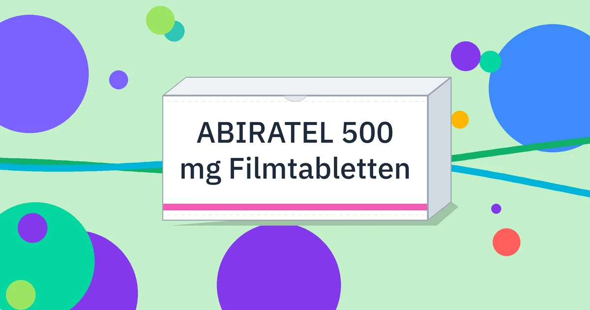 Symbolbild: Packung mit der Aufschrift ABIRATEL 500 mg Filmtabletten (PZN 20006016) – Verfügbarkeit und Bezug in Apotheken in Frankfurt am Main