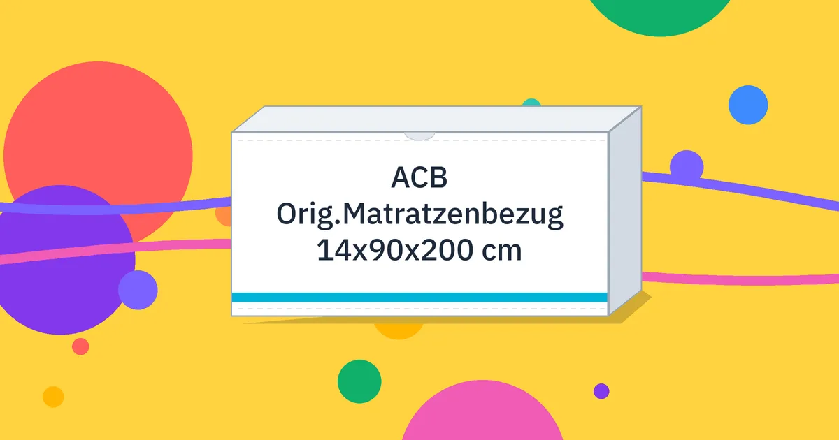 Symbolbild: Packung mit der Aufschrift ACB Orig.Matratzenbezug 14x90x200 cm (PZN 11664654) – Verfügbarkeit und Bezug in Apotheken in Frankfurt am Main