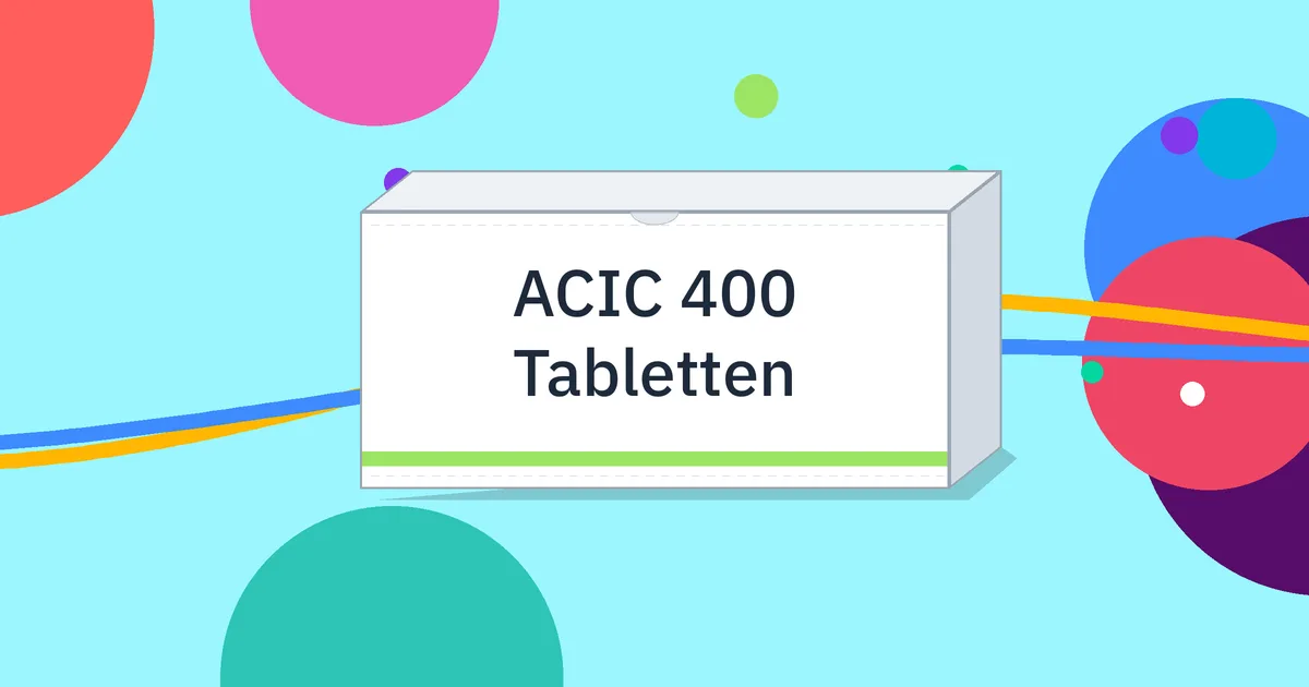 Symbolbild: Packung mit der Aufschrift ACIC 400 Tabletten (PZN 04887738) – Verfügbarkeit und Bezug in Apotheken in Frankfurt am Main