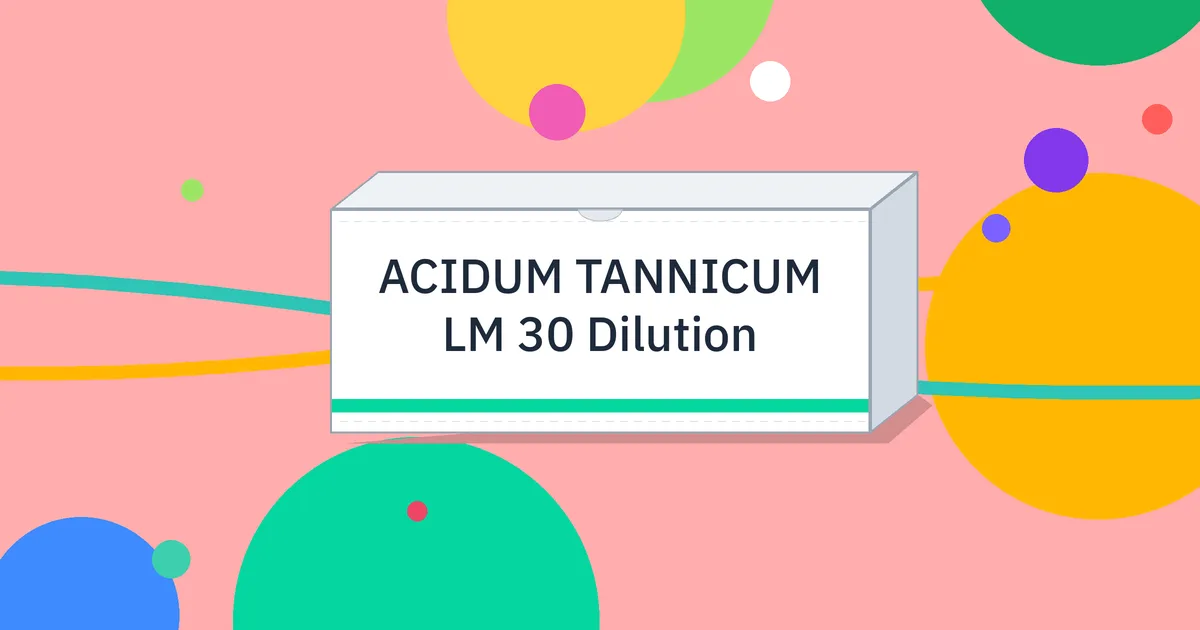 Symbolbild: Packung mit der Aufschrift ACIDUM TANNICUM LM 30 Dilution (PZN 13286185) – Verfügbarkeit und Bezug in Apotheken in Frankfurt am Main