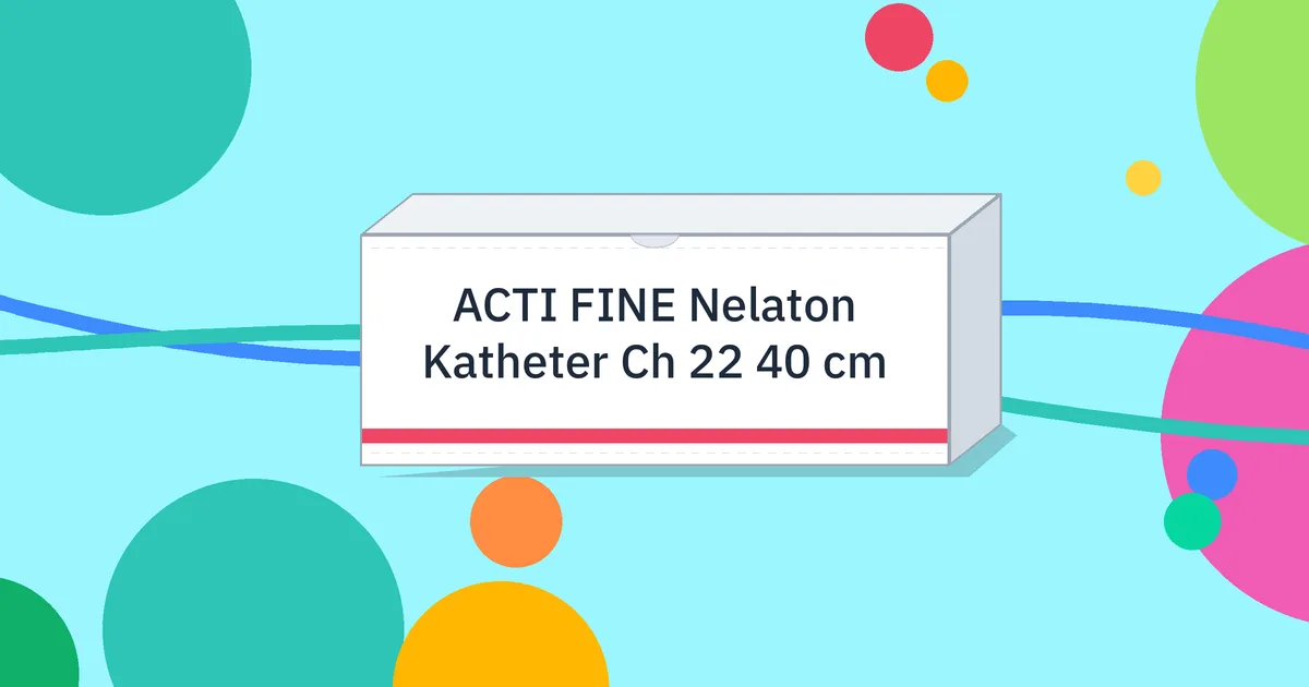 Symbolbild: Packung mit der Aufschrift ACTI FINE Nelaton Katheter Ch 22 40 cm (PZN 09616435) – Verfügbarkeit und Bezug in Apotheken in Frankfurt am Main