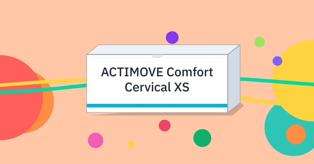 Symbolbild: Packung mit der Aufschrift ACTIMOVE Comfort Cervical XS (PZN 04835983) – Verfügbarkeit und Bezug in Apotheken in Frankfurt am Main