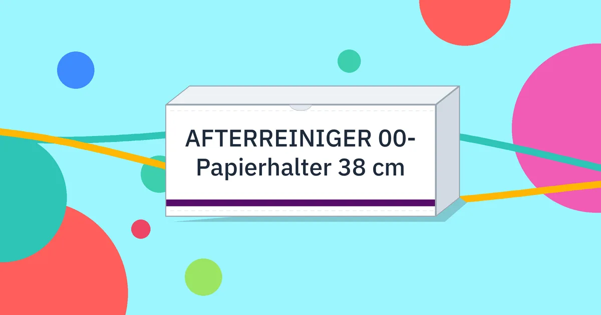 Symbolbild: Packung mit der Aufschrift AFTERREINIGER 00-Papierhalter 38 cm (PZN 14373437) – Verfügbarkeit und Bezug in Apotheken in Frankfurt am Main