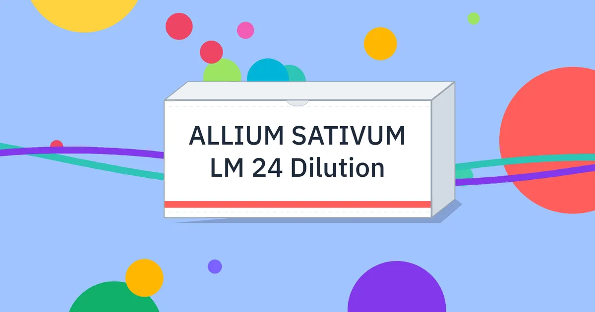 Symbolbild: Packung mit der Aufschrift ALLIUM SATIVUM LM 24 Dilution (PZN 13311693) – Verfügbarkeit und Bezug in Apotheken in Frankfurt am Main
