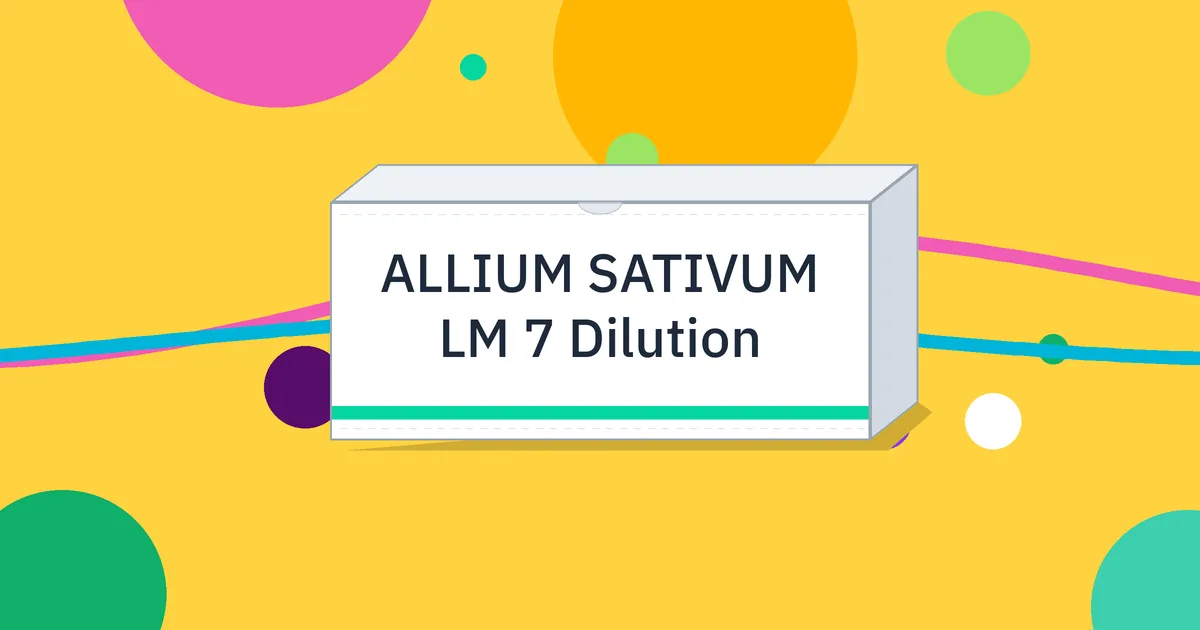 Symbolbild: Packung mit der Aufschrift ALLIUM SATIVUM LM 7 Dilution (PZN 13311486) – Verfügbarkeit und Bezug in Apotheken in Frankfurt am Main