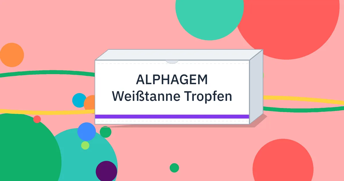 Symbolbild: Packung mit der Aufschrift ALPHAGEM Weißtanne Tropfen (PZN 20297858) – Verfügbarkeit und Bezug in Apotheken in Frankfurt am Main