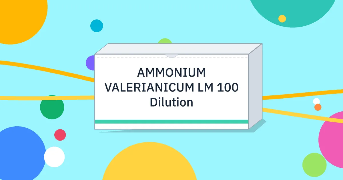 Symbolbild: Packung mit der Aufschrift AMMONIUM VALERIANICUM LM 100 Dilution (PZN 13323986) – Verfügbarkeit und Bezug in Apotheken in Frankfurt am Main