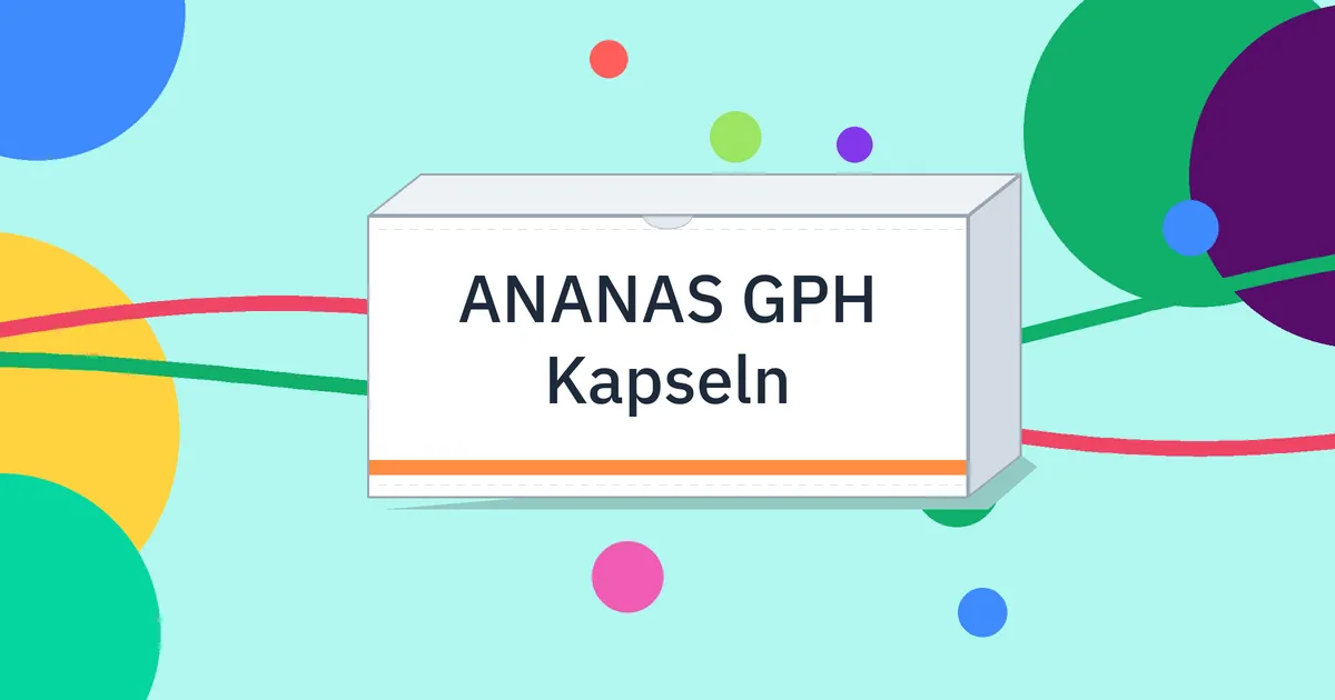 Symbolbild: Packung mit der Aufschrift ANANAS GPH Kapseln (PZN 02564847) – Verfügbarkeit und Bezug in Apotheken in Frankfurt am Main