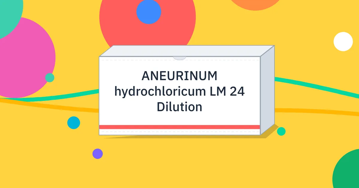 Symbolbild: Packung mit der Aufschrift ANEURINUM hydrochloricum LM 24 Dilution (PZN 13367653) – Verfügbarkeit und Bezug in Apotheken in Frankfurt am Main