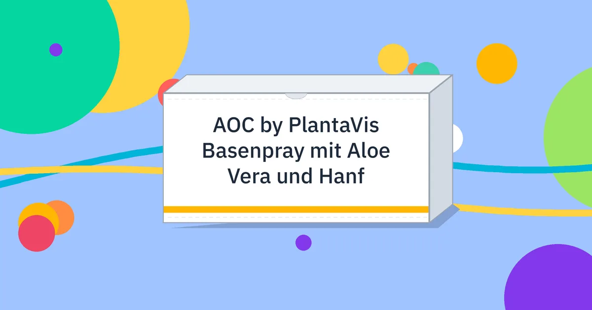 Symbolbild: Packung mit der Aufschrift AOC by PlantaVis Basenpray mit Aloe Vera und Hanf (PZN 18179519) – Verfügbarkeit und Bezug in Apotheken in Frankfurt am Main