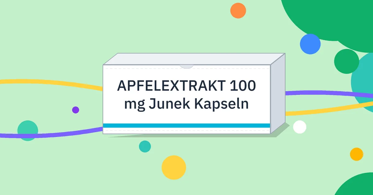 Symbolbild: Packung mit der Aufschrift APFELEXTRAKT 100 mg Junek Kapseln (PZN 10336505) – Verfügbarkeit und Bezug in Apotheken in Frankfurt am Main