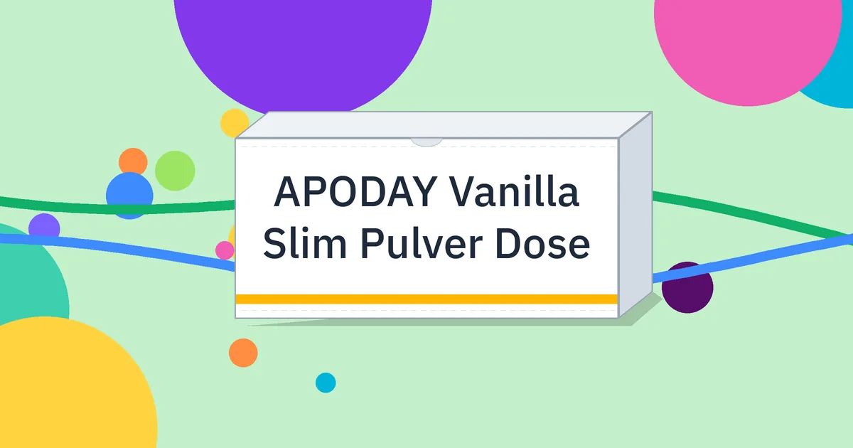 Symbolbild: Packung mit der Aufschrift APODAY Vanilla Slim Pulver Dose (PZN 10123815) – Verfügbarkeit und Bezug in Apotheken in Frankfurt am Main