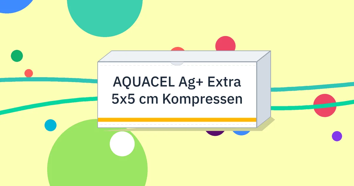 Symbolbild: Packung mit der Aufschrift AQUACEL Ag+ Extra 5x5 cm Kompressen (PZN 10946758) – Verfügbarkeit und Bezug in Apotheken in Frankfurt am Main