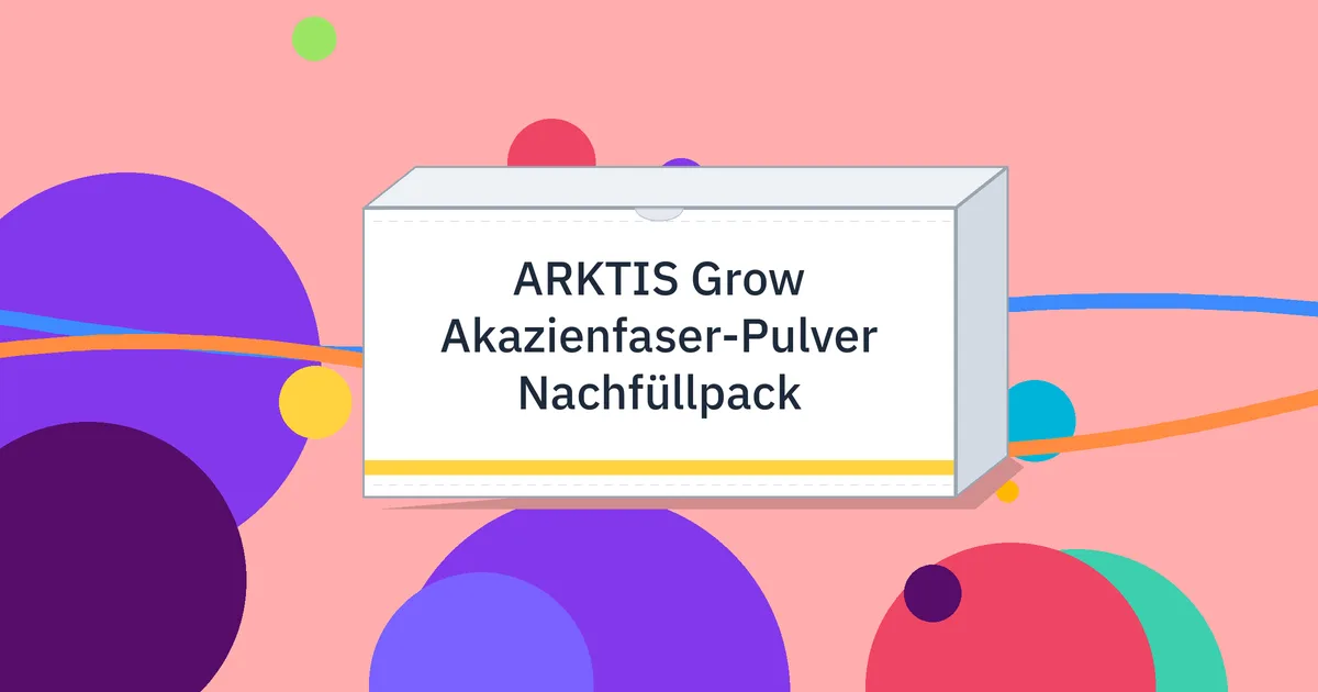 Symbolbild: Packung mit der Aufschrift ARKTIS Grow Akazienfaser-Pulver Nachfüllpack (PZN 15206204) – Verfügbarkeit und Bezug in Apotheken in Frankfurt am Main