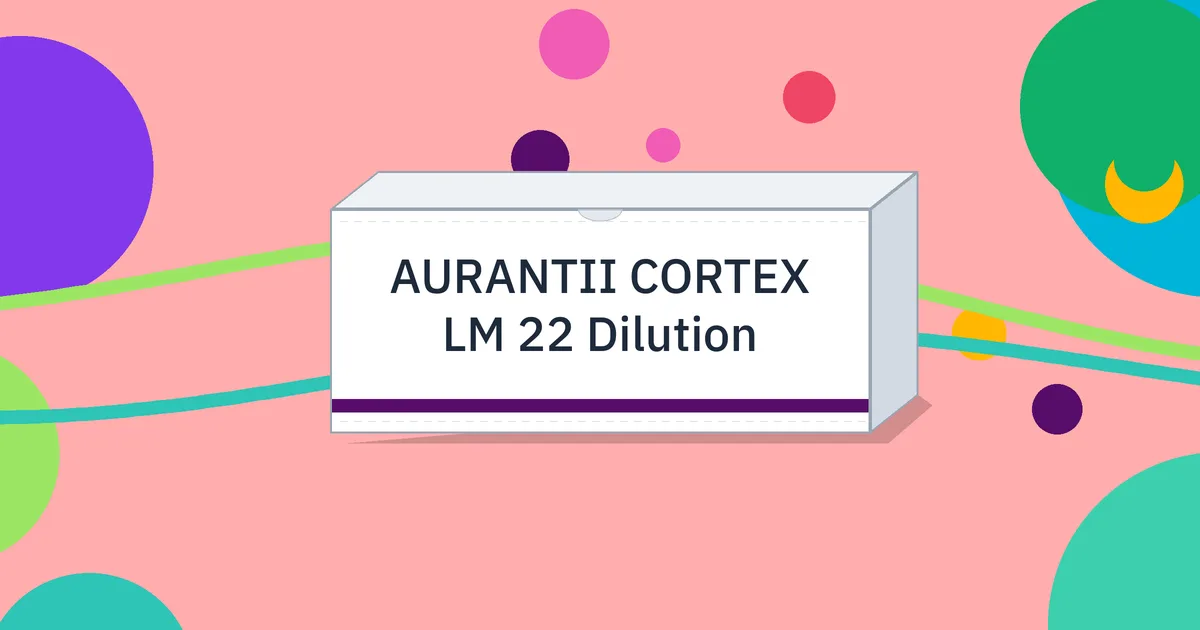 Symbolbild: Packung mit der Aufschrift AURANTII CORTEX LM 22 Dilution (PZN 13373263) – Verfügbarkeit und Bezug in Apotheken in Frankfurt am Main
