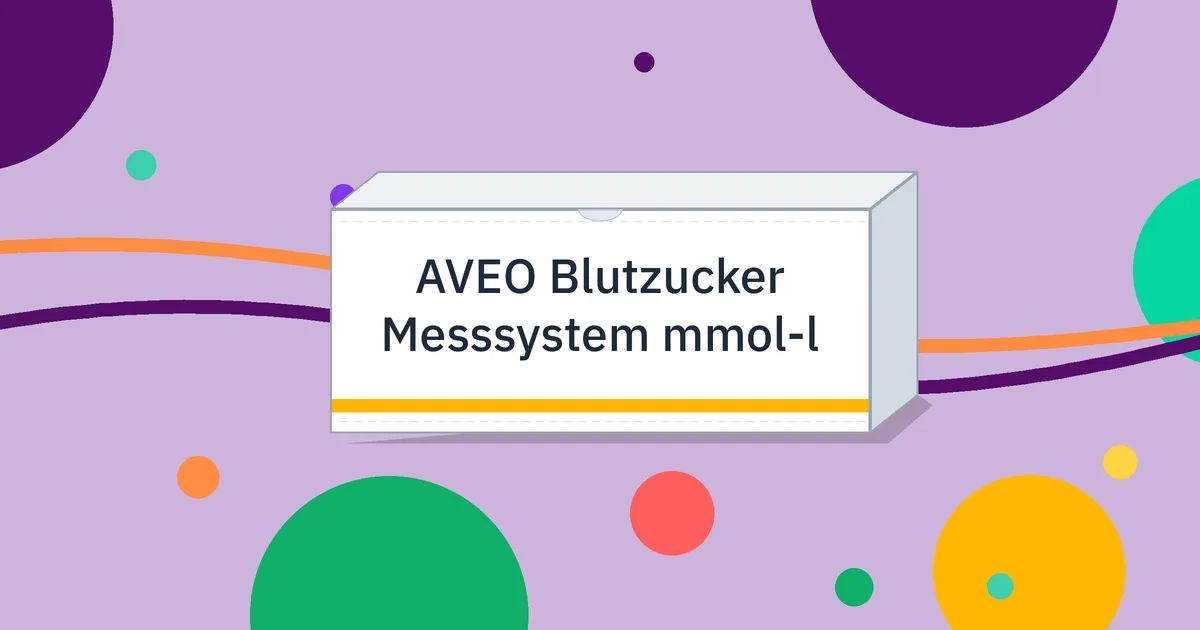 Symbolbild: Packung mit der Aufschrift AVEO Blutzucker Messsystem mmol-l (PZN 20740667) – Verfügbarkeit und Bezug in Apotheken in Frankfurt am Main