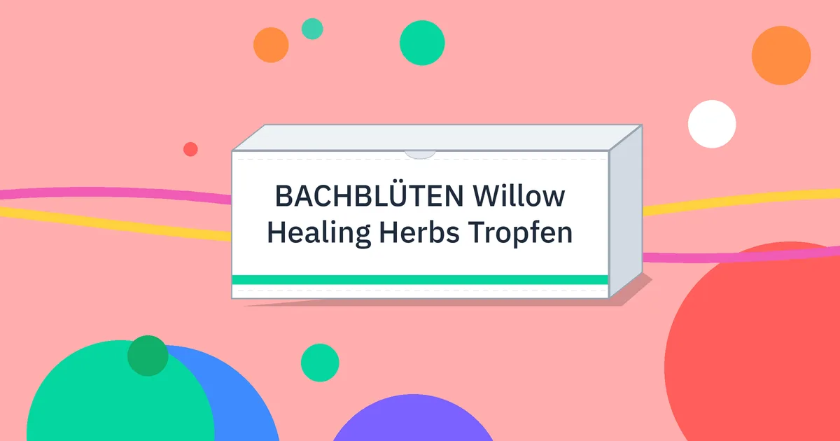 Symbolbild: Packung mit der Aufschrift BACHBLÜTEN Willow Healing Herbs Tropfen (PZN 07365466) – Verfügbarkeit und Bezug in Apotheken in Frankfurt am Main