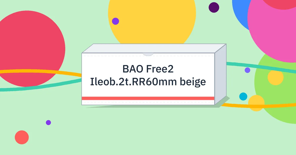 Symbolbild: Packung mit der Aufschrift BAO Free2 Ileob.2t.RR60mm beige (PZN 15406104) – Verfügbarkeit und Bezug in Apotheken in Frankfurt am Main