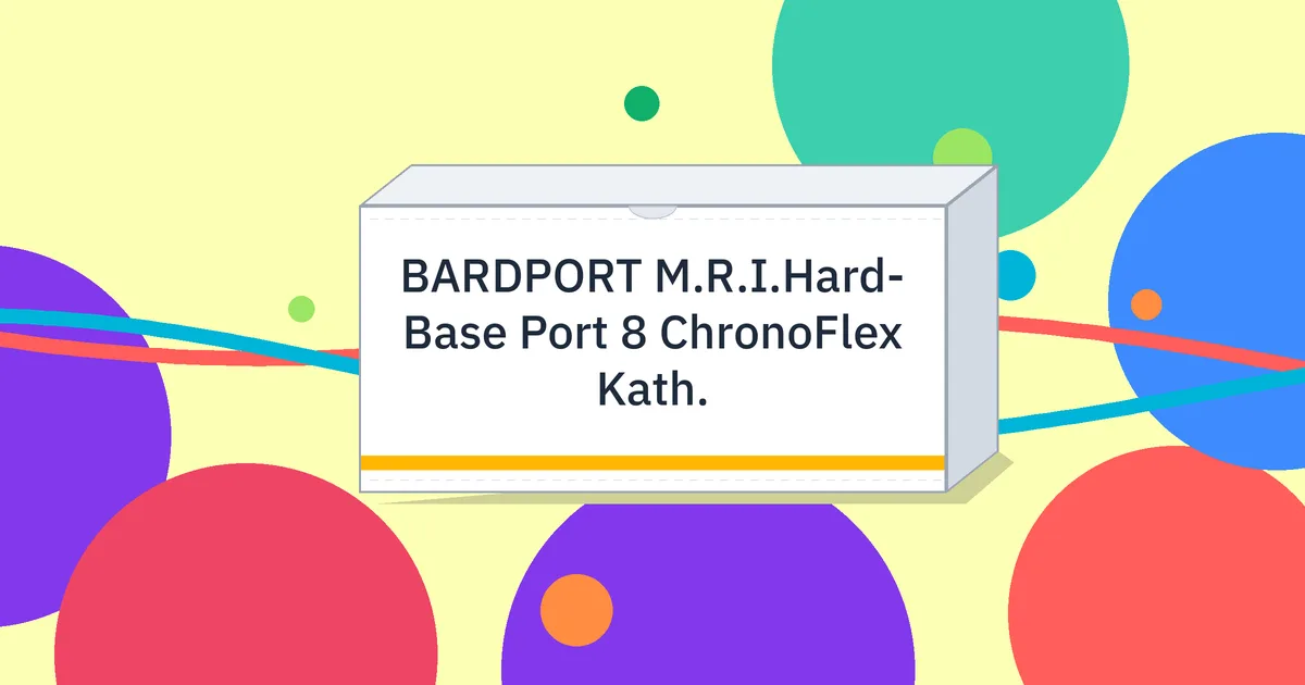 Symbolbild: Packung mit der Aufschrift BARDPORT M.R.I.Hard-Base Port 8 ChronoFlex Kath. (PZN 02807439) – Verfügbarkeit und Bezug in Apotheken in Frankfurt am Main