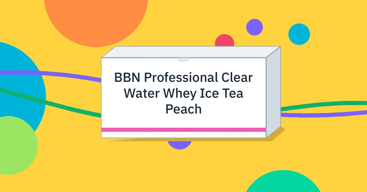 Symbolbild: Packung mit der Aufschrift BBN Professional Clear Water Whey Ice Tea Peach (PZN 19079903) – Verfügbarkeit und Bezug in Apotheken in Frankfurt am Main