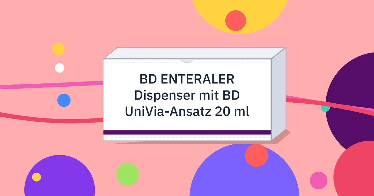 Symbolbild: Packung mit der Aufschrift BD ENTERALER Dispenser mit BD UniVia-Ansatz 20 ml (PZN 11048010) – Verfügbarkeit und Bezug in Apotheken in Frankfurt am Main