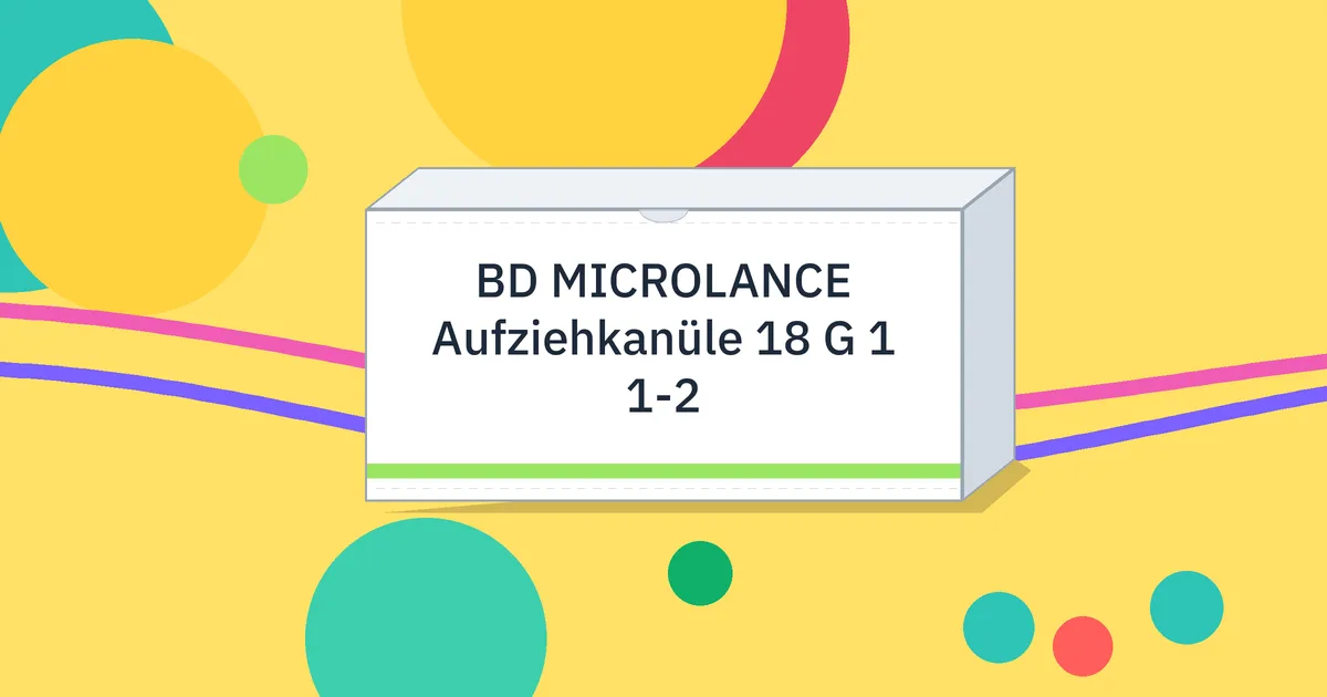 Symbolbild: Packung mit der Aufschrift BD MICROLANCE Aufziehkanüle 18 G 1 1-2 (PZN 07664097) – Verfügbarkeit und Bezug in Apotheken in Frankfurt am Main